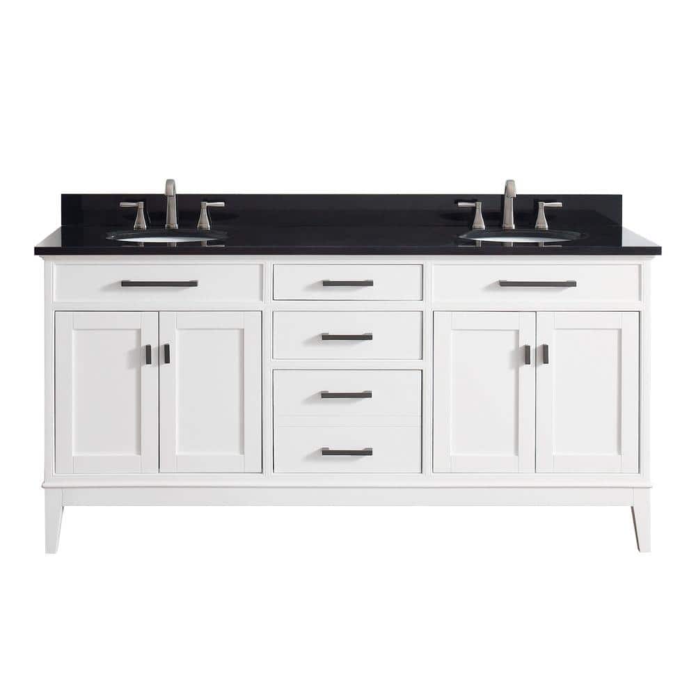 Avanity Madison 73 in. W x 22 in. D x 35 in. H Vanity in White with ...
