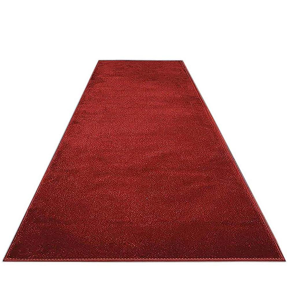 RugStylesOnline Solid Euro Red 31 in. x 44 ft. Your Choice Length Stair ...