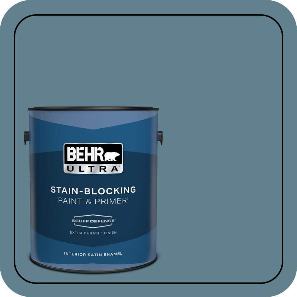 BEHR ULTRA 1 gal. #S470-5 Blueprint Extra Durable Satin Enamel Interior ...