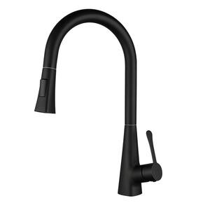 WELLFOR Single Handle Single Hole Pull Down Sprayer Kitchen Faucet in ...