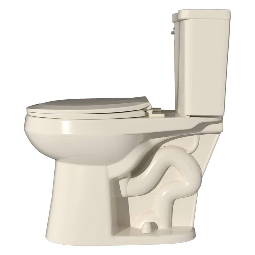 HOMLYLINK Extra High 21 in Toilet 1.28GPF Single Flush Round in Bone 2 ...