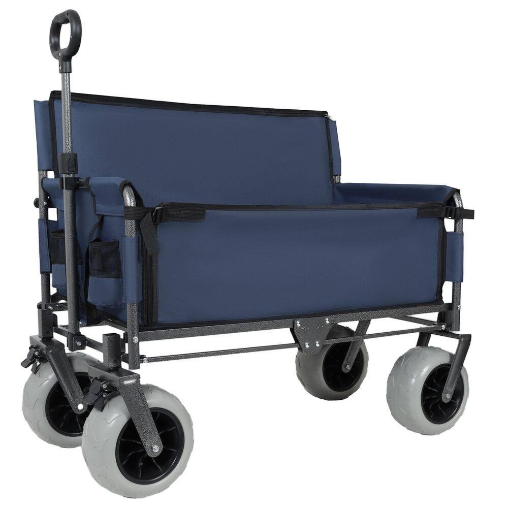 8 cu. ft. Fabric Garden Cart 3-in-1 Folding Wagon Garden Cart with ...