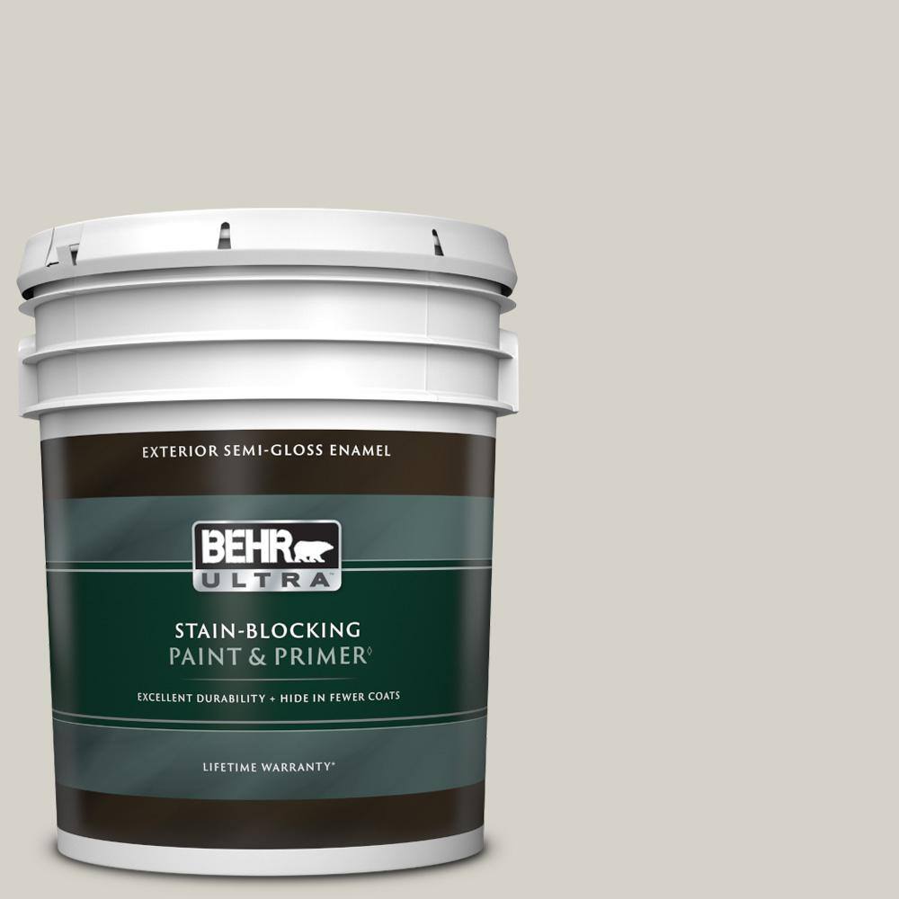 BEHR ULTRA 5 gal. #N370-2 Eon Semi-Gloss Enamel Exterior Paint & Primer ...