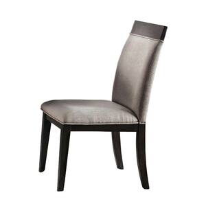 Benjara Brown and Beige Wooden Chair with Fabric Upholstered Seating ...