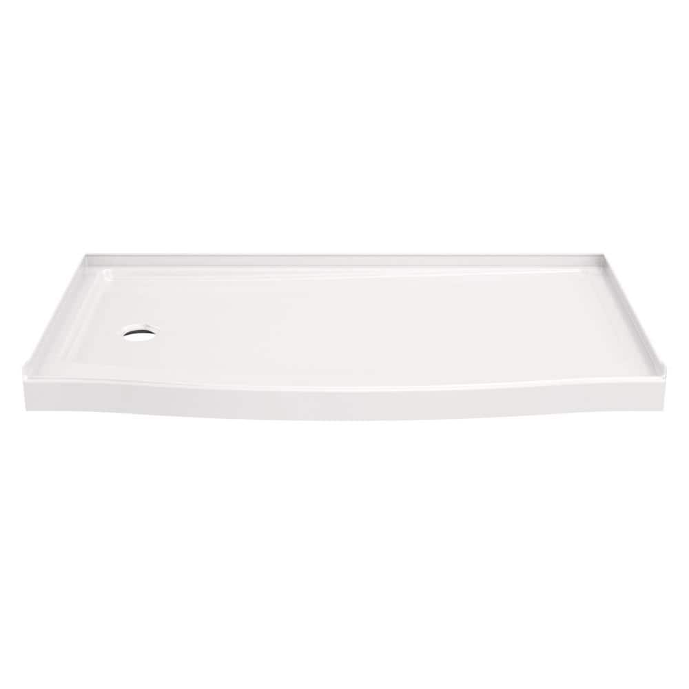 Delta Classic 500 Curve 60 in. L x 32 in. W Alcove Shower Pan Base with ...