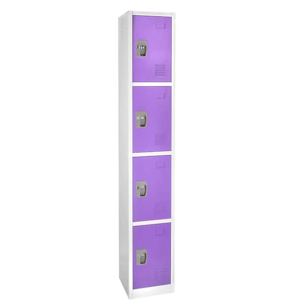 AdirOffice 629-Series 72 in. H 4-Tier Steel Key Lock 4-Shelf Storage ...
