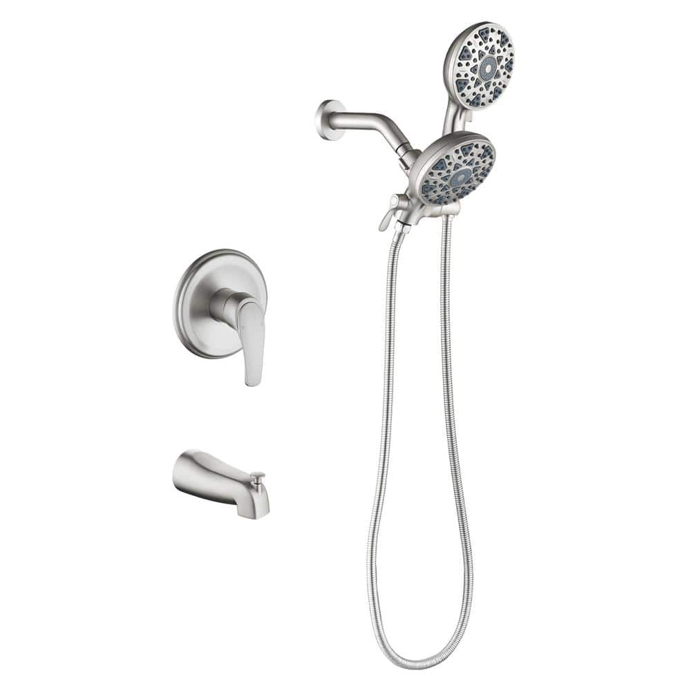 Fapully Single Handle 6-Spray Tub and Shower Faucet 2.5 GPM, Dual Head ...