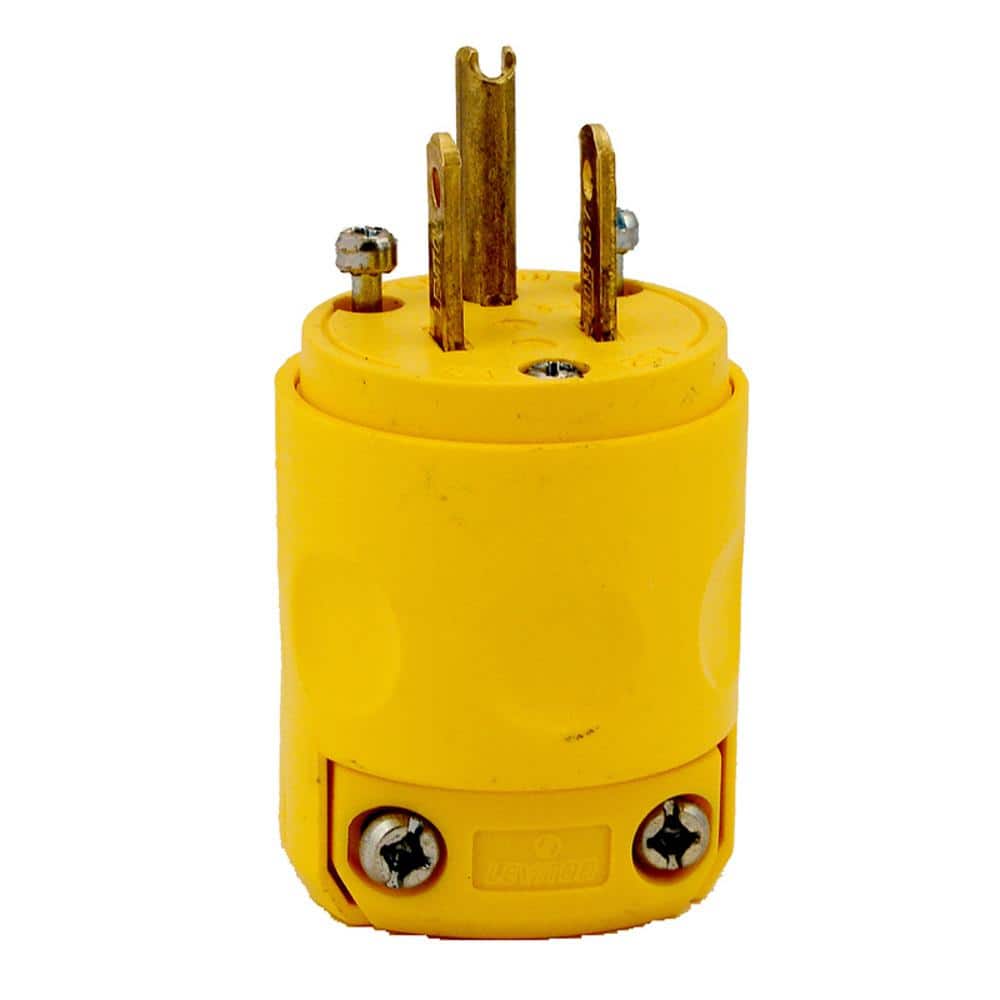 Leviton 15 Amp 125-Volt 3-Wire Plug, Yellow 515PV-YL R10-515PV-0YL ...