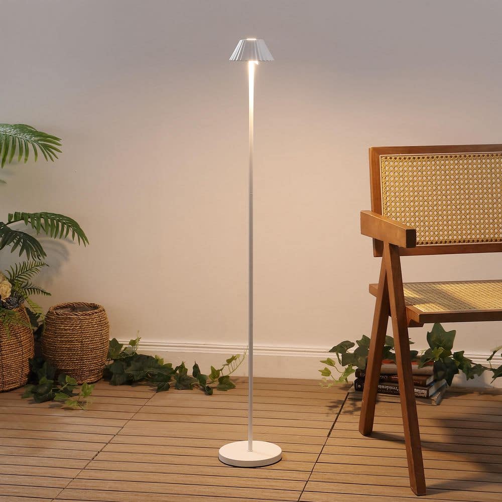 JONATHAN Y Mallory 1-Light 44 in. Dimmable Integrated LED White Indoor ...
