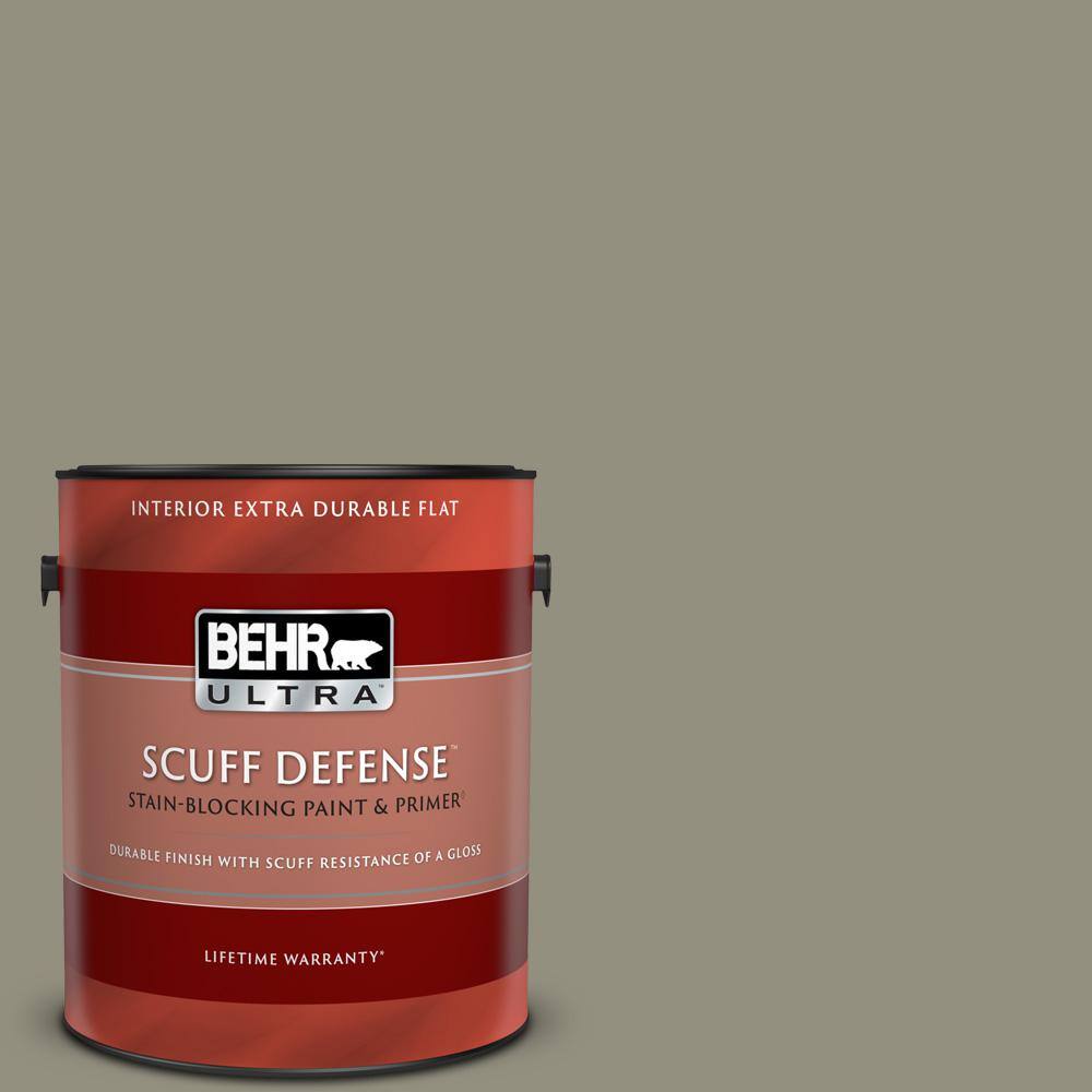BEHR ULTRA 1 gal. #N350-5 Muted Sage Extra Durable Flat Interior Paint ...