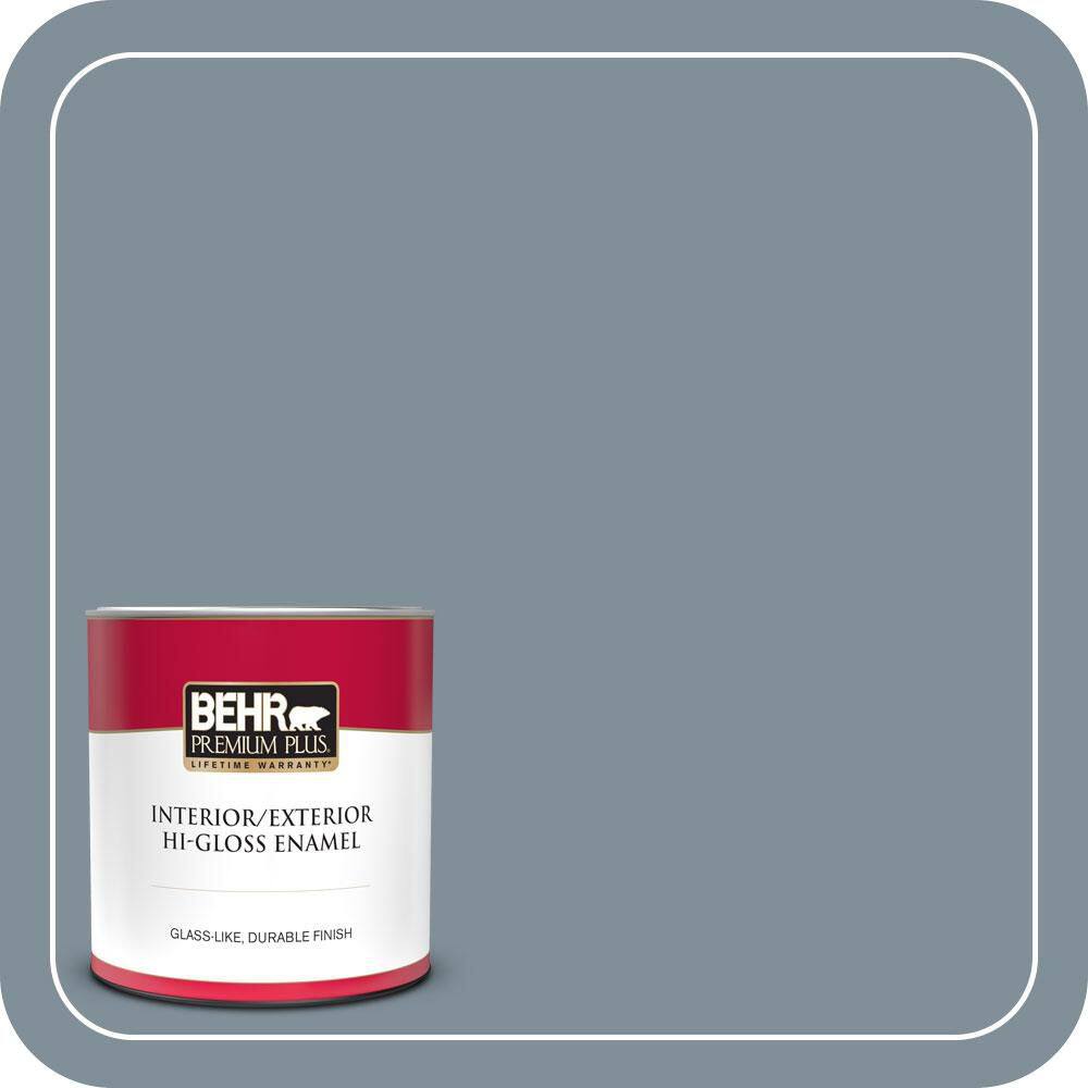 BEHR PREMIUM PLUS 1 qt. #MQ5-20 Cold Steel Hi-Gloss Enamel Interior ...