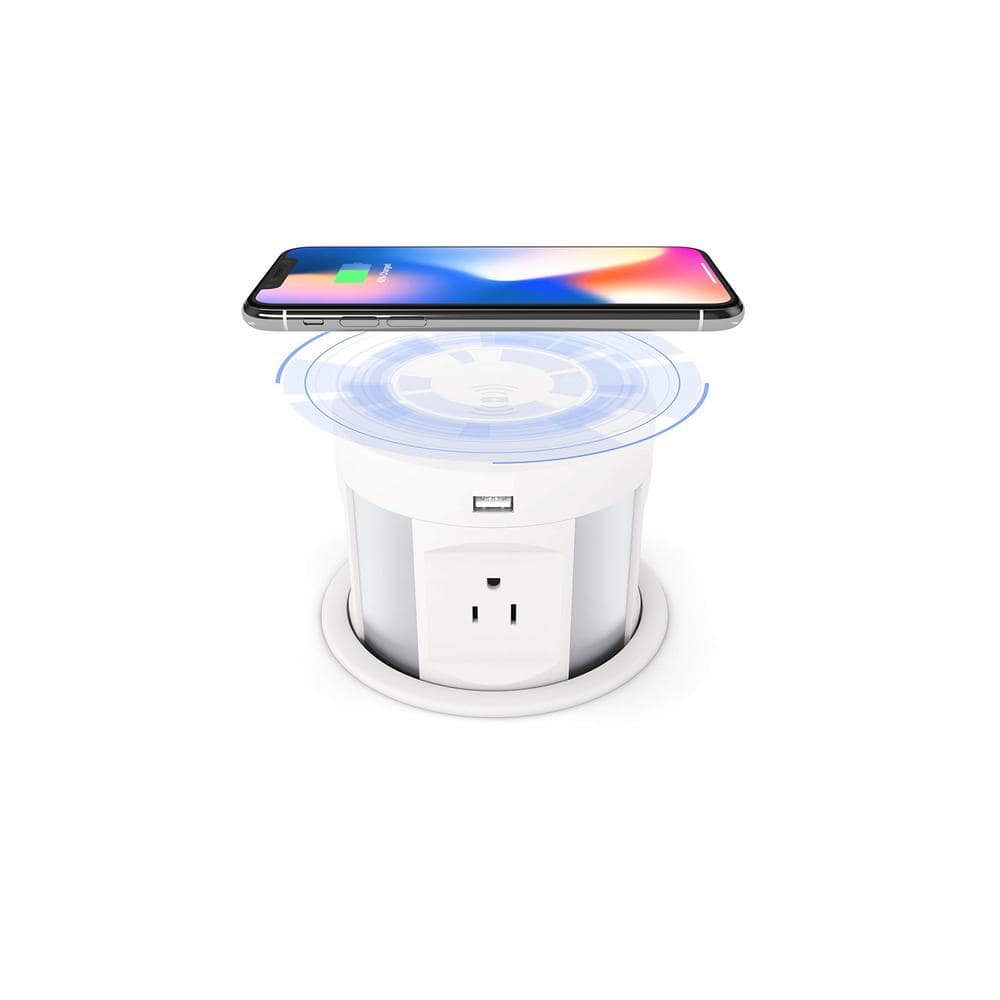 Lukyamzn 4-Outlet Recessed Automatic Pop Up Power Strip Power Surge ...