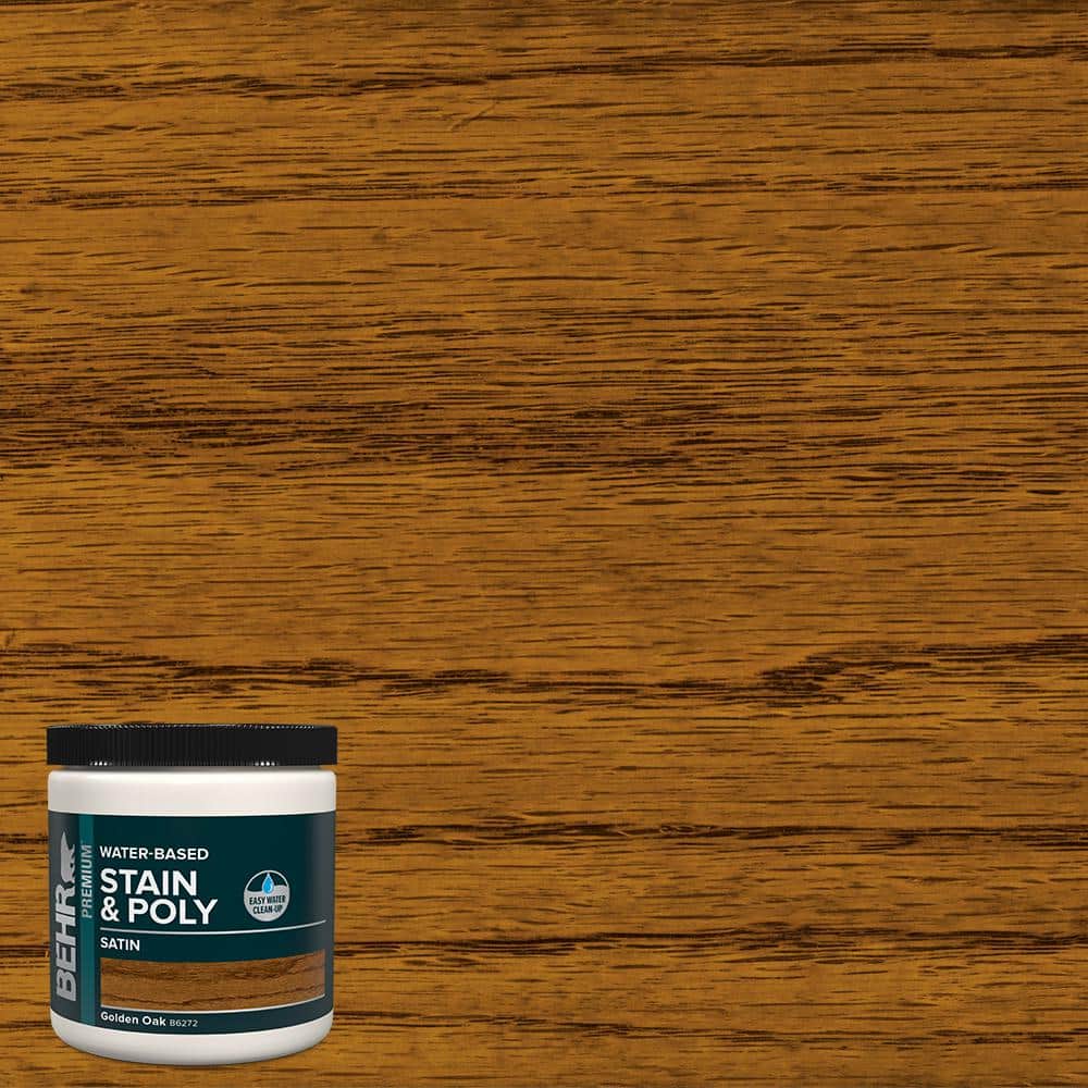 BEHR PREMIUM 8 oz. #TIS-372 Golden Oak Satin Semi-Transparent Water ...