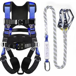 KIWDZFU Full Body Safety Harness Fall Protection with 4-Quick Buckles ...
