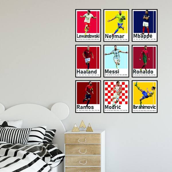 9 Piece Unframed Soccer Posters Wall Art, 8 in. x 10 in. Decorative ...