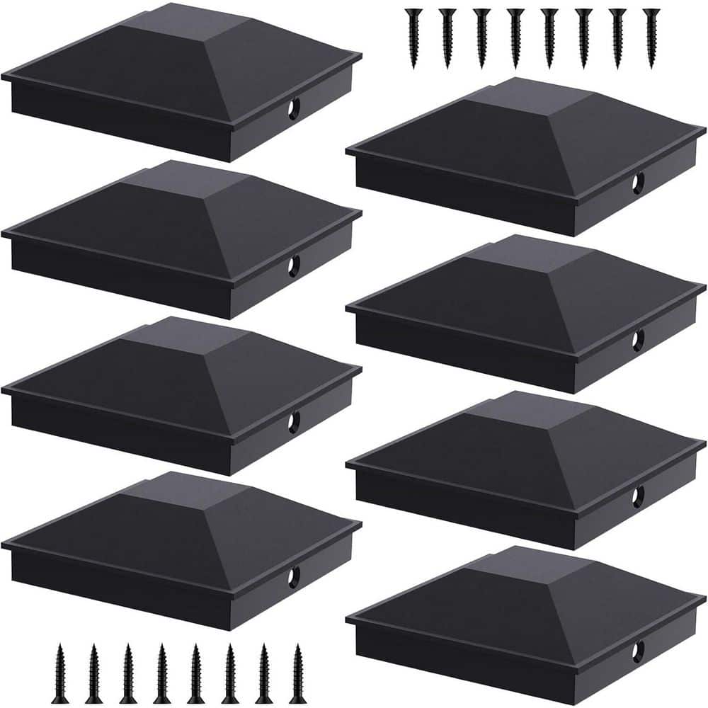 Afoxsos 4x4 Sturdy Waterproof Plastic Fence Post Caps Frosted Finishing ...