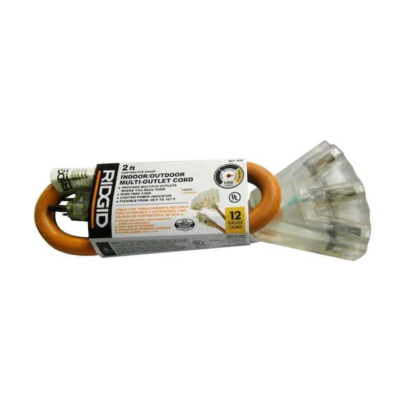 RIDGID 2 ft. 12/3 Extension Cord AW62629 - The Home Depot