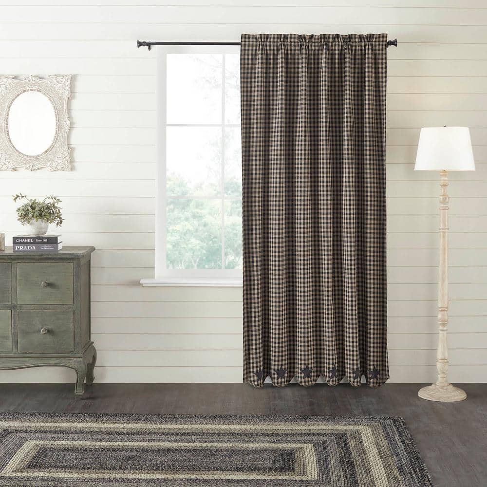 VHC BRANDS Primtive Star Black Khaki 50 in. W x 84 in. L Blackout ...