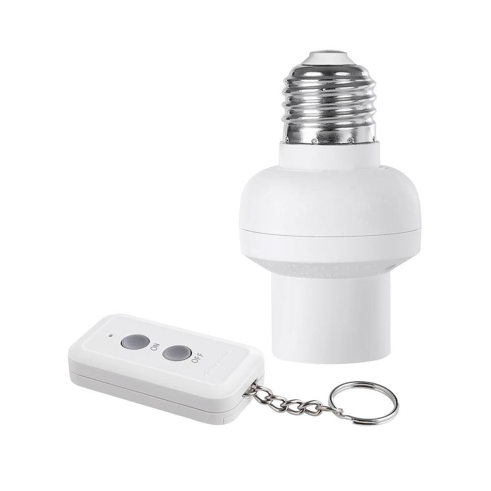DEWENWILS 120-Volt Remote Control Light Bulb Socket Switch Kit, White ...