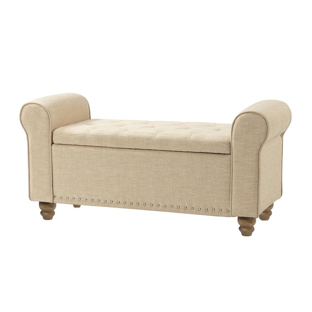 ARTFUL LIVING DESIGN Laura 43.7"W*16.5"D*22"H Linen Upholstered ...
