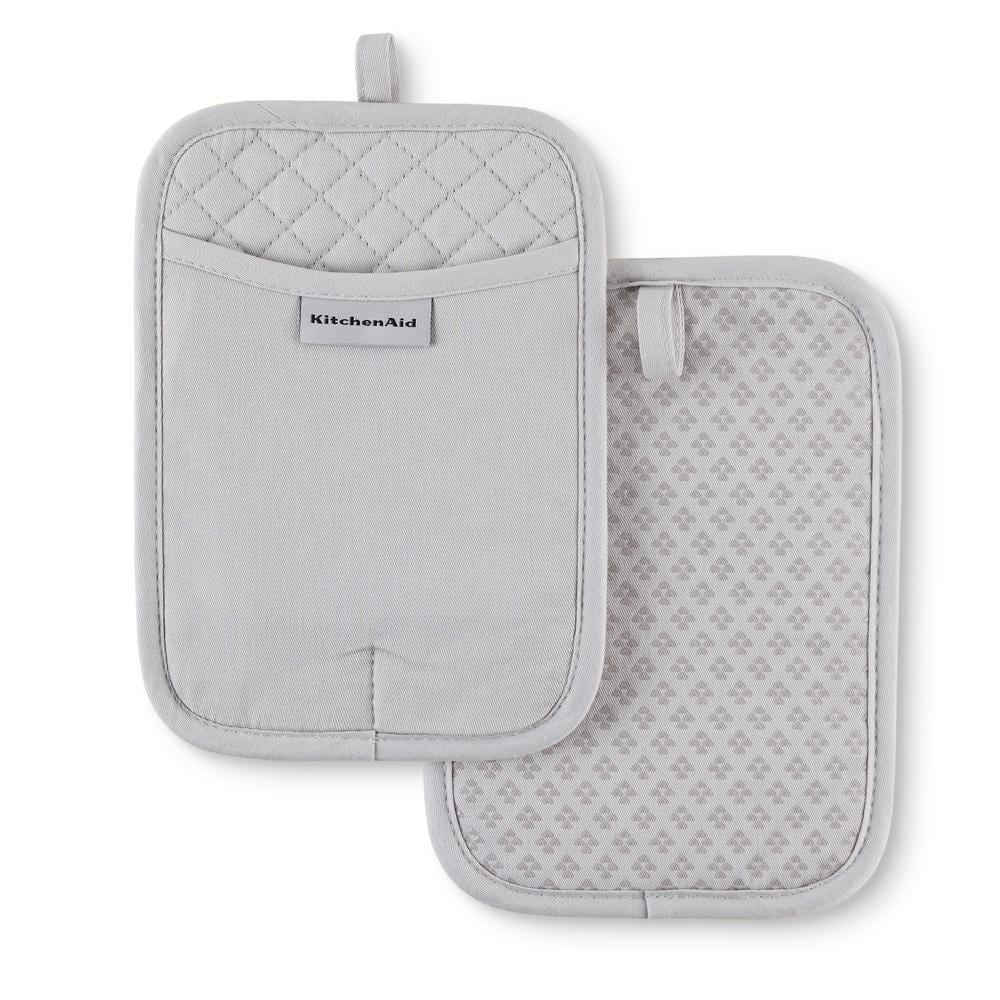 KitchenAid Asteroid Silicone Grip Matte Grey Pot Holder Set (2-Pack ...
