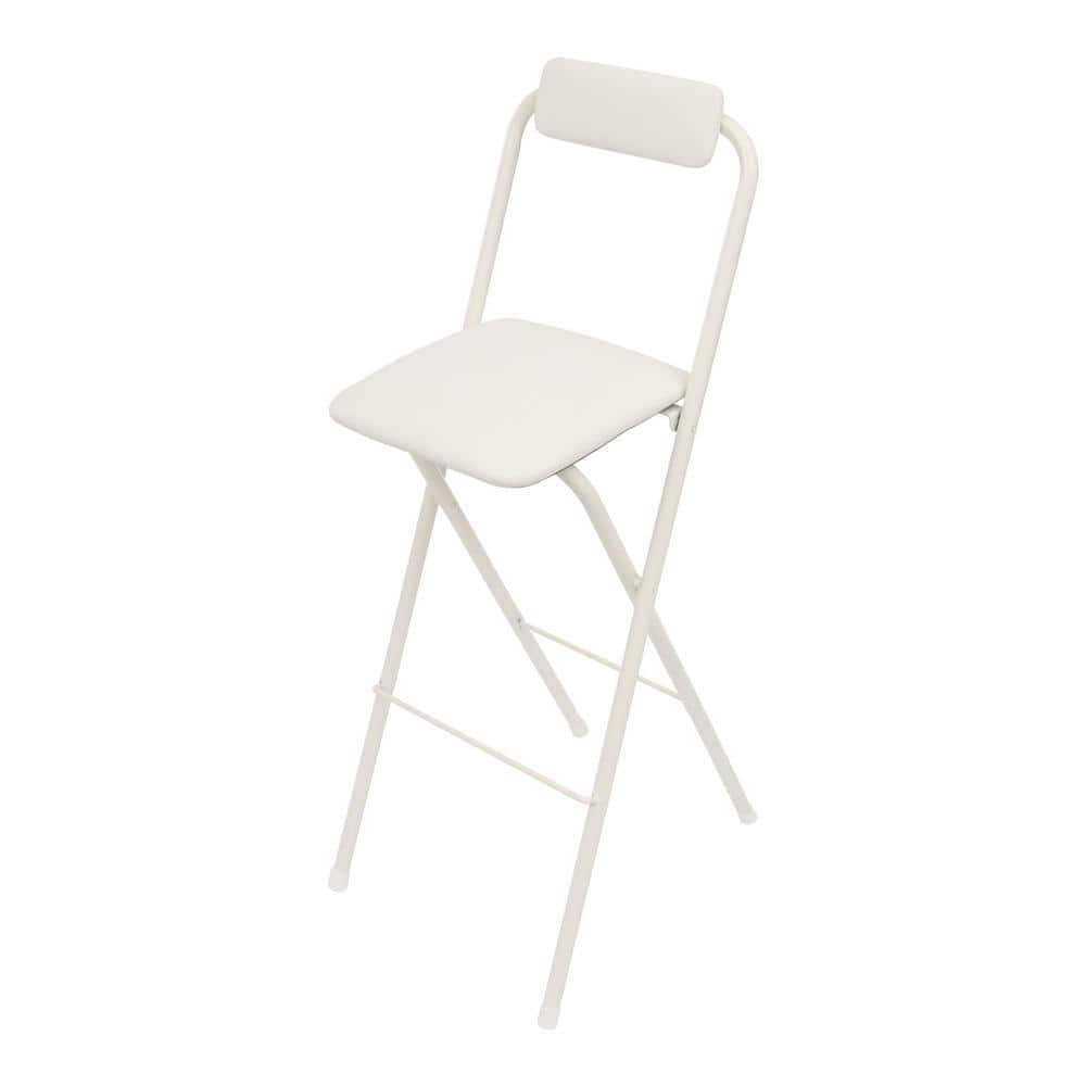 YIYIBYUS White Metal Carbon Steel Folding Chair Seat Portable Bar ...