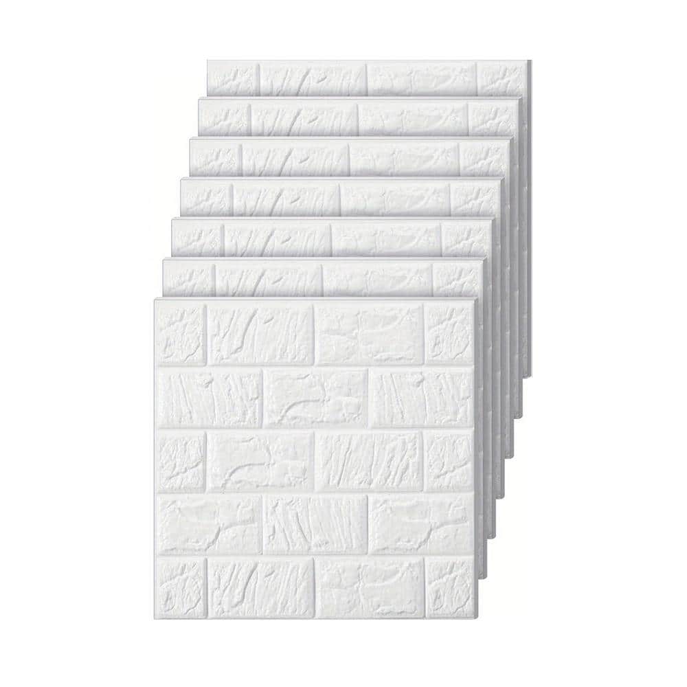 Afoxsos 60-Piece 15 in. x 13 in. 3D Brick Wall Stickers Self-Adhesive ...