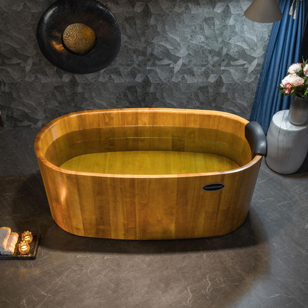 WOODBRIDGE Wudu 59 in. x 29.5 in. FlatBottom Soaking Bathtub with ...