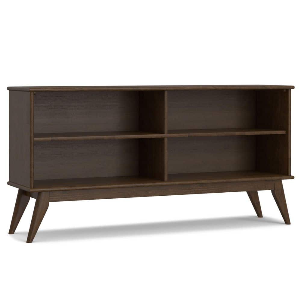 Simpli Home Draper 30 in. Tall Walnut Brown Solid Wood Mid Century ...