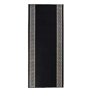 RugStylesOnline Meander Greek Key Design Cut to Size Black Color 22 ...