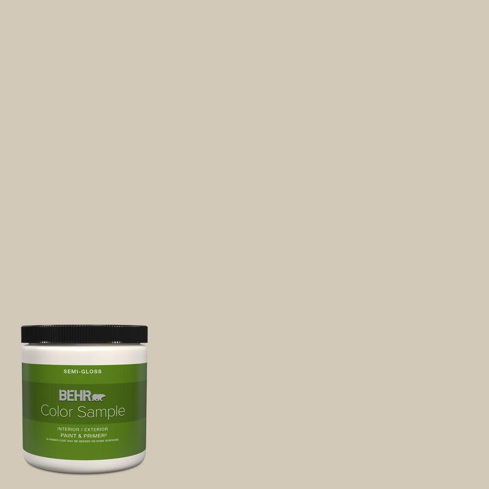BEHR PREMIUM PLUS 8 oz. #750C-3 Sandstone Cliff Semi-Gloss Interior ...
