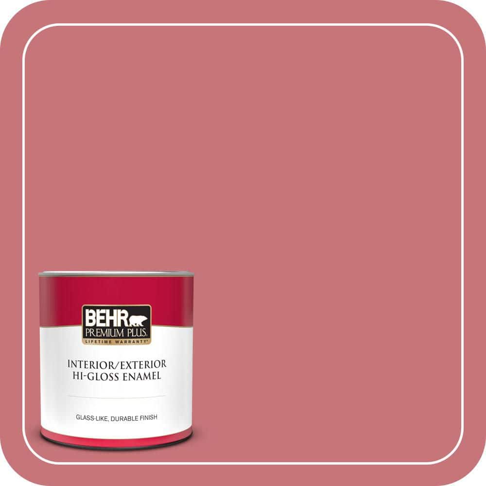 BEHR PREMIUM PLUS 1 qt. #140D-5 Rose Chintz Hi-Gloss Enamel Interior ...