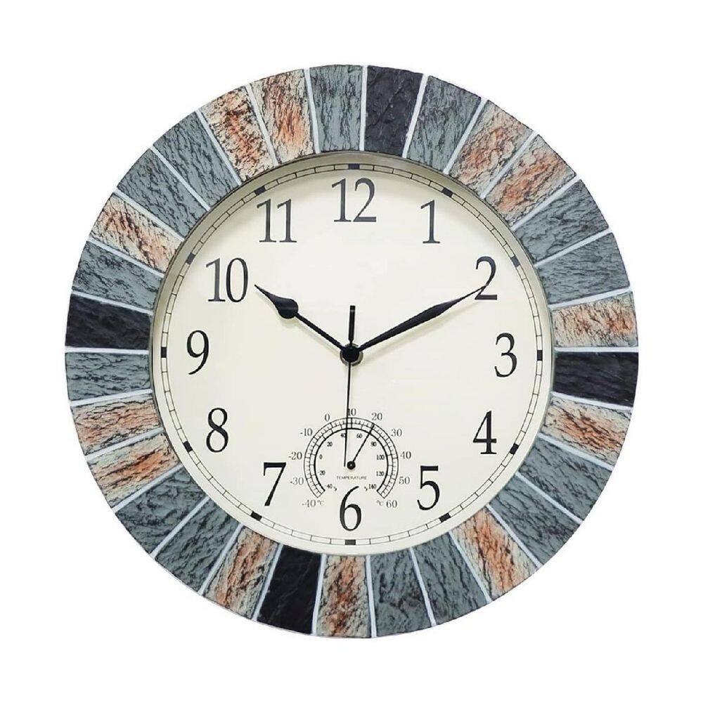Blue Analog Plastic Glass Waterproof Wall Clock HDD923C3M3 - The Home Depot