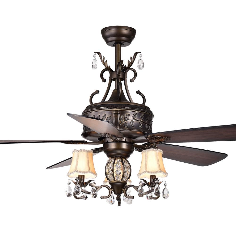 Warehouse of Tiffany Firtha 52 in. Bronze Indoor Remote Controlled ...