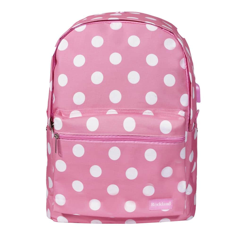 Rockland 17 in. Pinkdot Classic Laptop Backpack B12A-PINKDOT - The Home ...