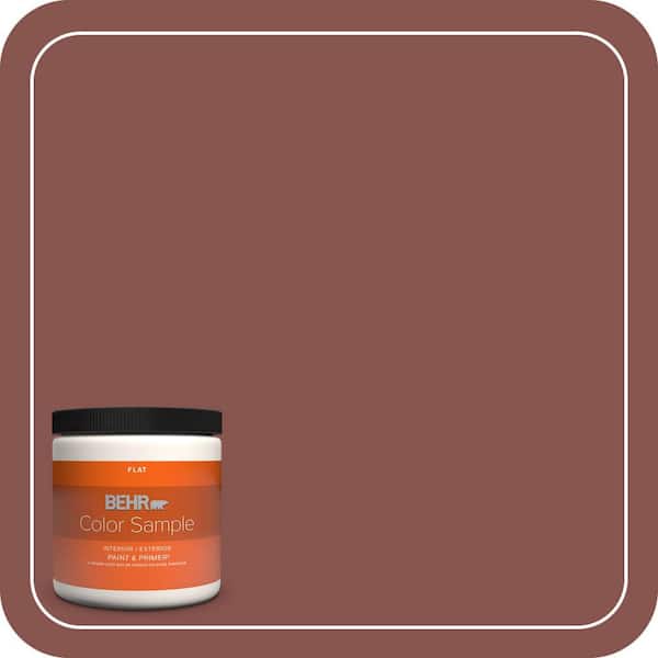 BEHR PREMIUM PLUS 8 oz. #160F-6 Boston Brick Flat Interior/Exterior ...