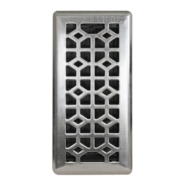 FC 4 in. x 10 in. Abstract Floor Register Brushed Nickle (4-Pack) 87752 ...