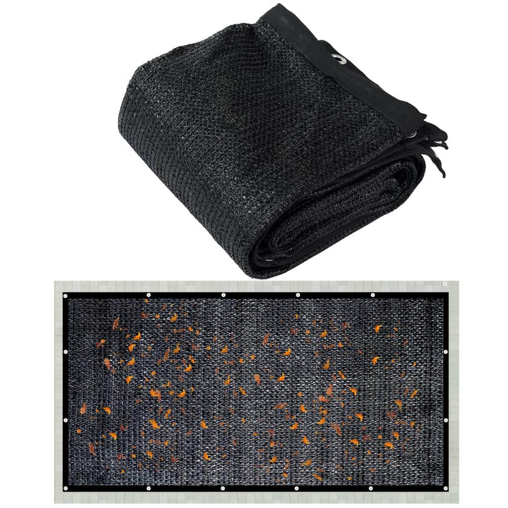 Agfabric 10 ft. x 20 ft. Rectangular Black In Ground Pool Leaf Cover ...