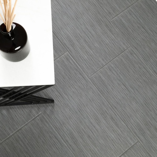 MSI Metro Gris Matte Smooth Gray Stone Look Porcelain Rectangle Tile 12 ...