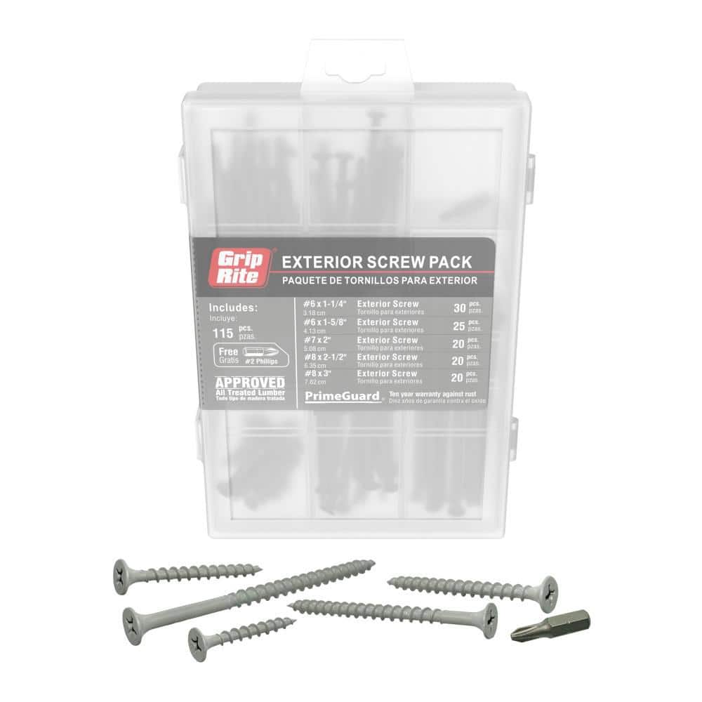 Grip-Rite Assorted Outdoor Use Screw Pack 115 per Box MPPG10 - The Home ...