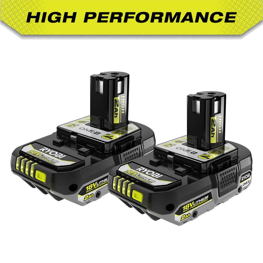 RYOBI ONE+ 18V High Performance Lithium-Ion 2.0 Ah Compact Battery (2 ...
