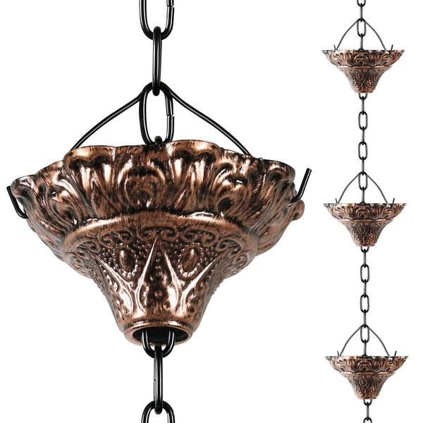Rain Chain Gutter Downspout Antique Copper Rain Chains for Gutters with ...