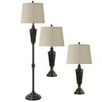 StyleCraft See Features 61 in. Toffee Lamp Set (3-Piece)-L81009DS - The ...