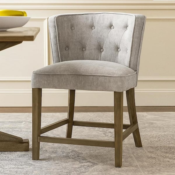 Benjara Cly 37 in. H Oak Gray Wood Counter Stool Chair BM326593 - The ...