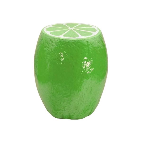 Lemon Plastic Garden Stool 14 in. Fruit-Shaped Stool and Side Table ...