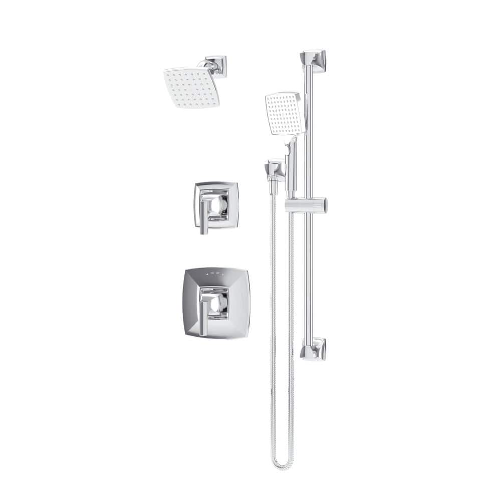 Symmons Oak Wall Mount 2-Handle 1-Spray Dual Fixed and Handheld Shower ...