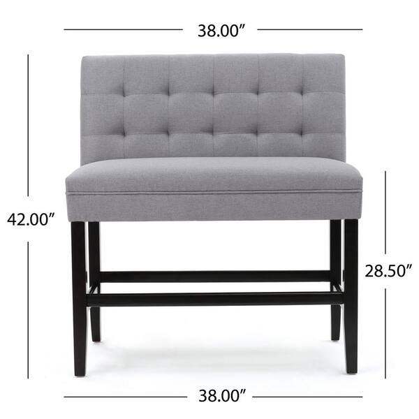 Noble House Kenan Light Grey Bar Stool Bench 42 in. x 38 in. x 22 in. 11319 The Home Depot