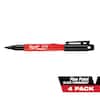Milwaukee INKZALL Black Fine Point Jobsite Permanent Marker (4-Pack) 48 ...