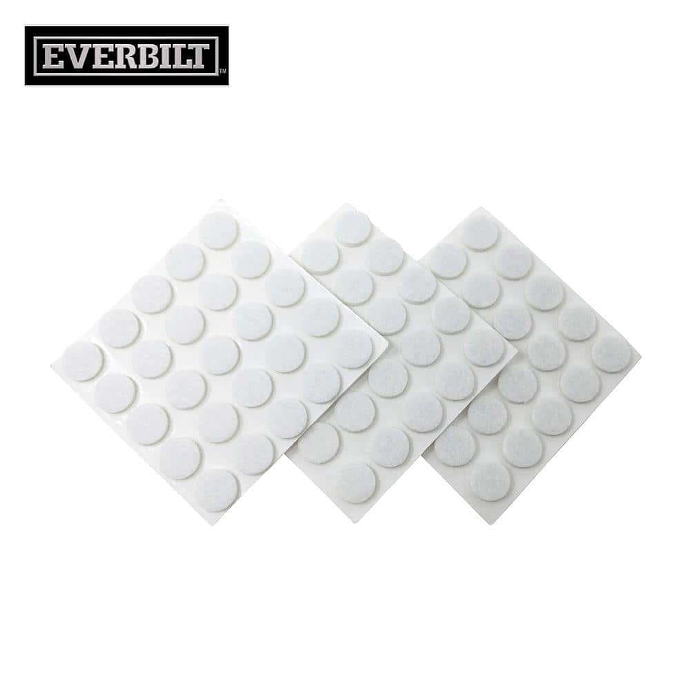 Everbilt 3/8 in White Round Medium Duty Self-Adhesive Felt Pads (75 ...