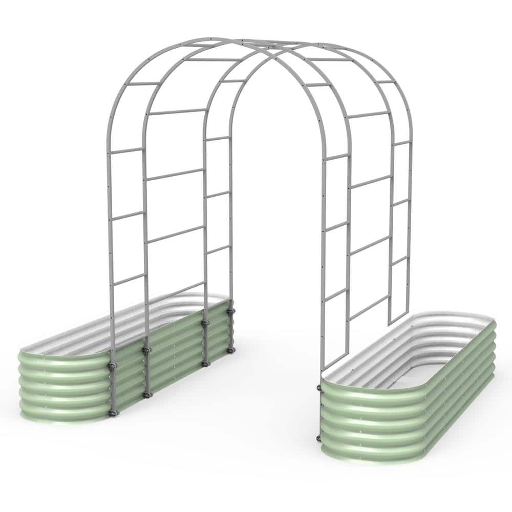 vego garden Garden Modular Arched Trellis System Triple Section 6 .0 ft ...